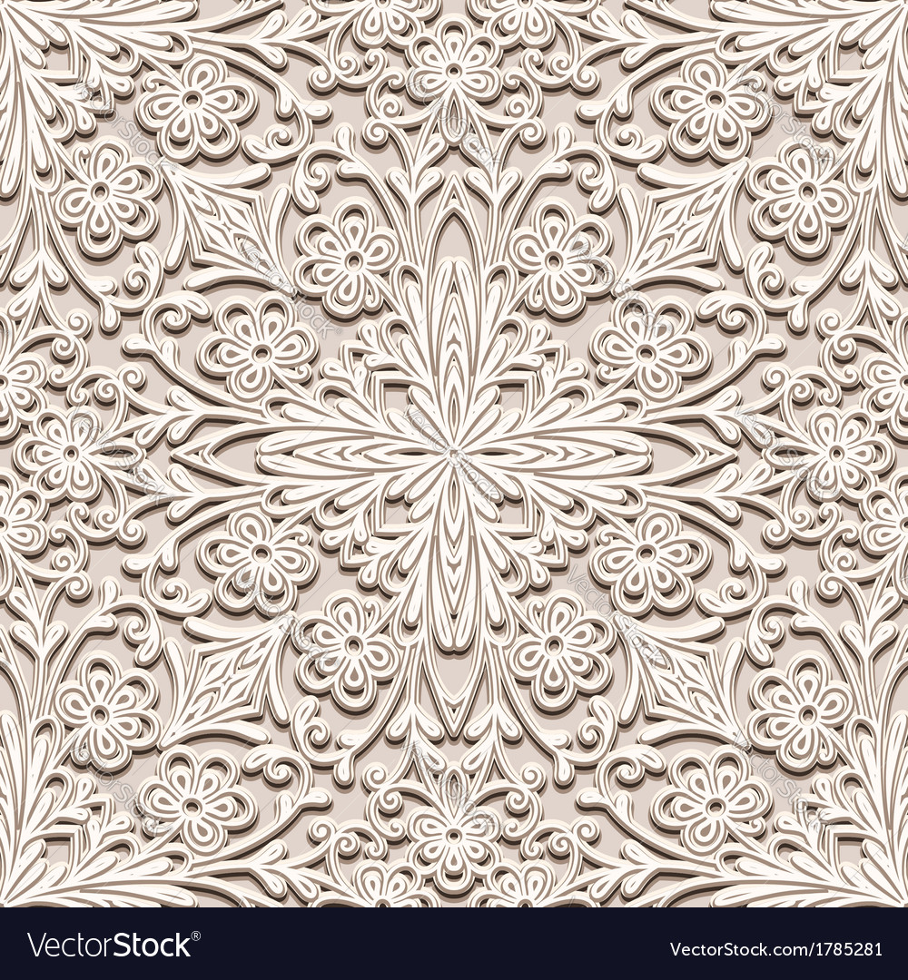 Floral beige pattern Royalty Free Vector Image