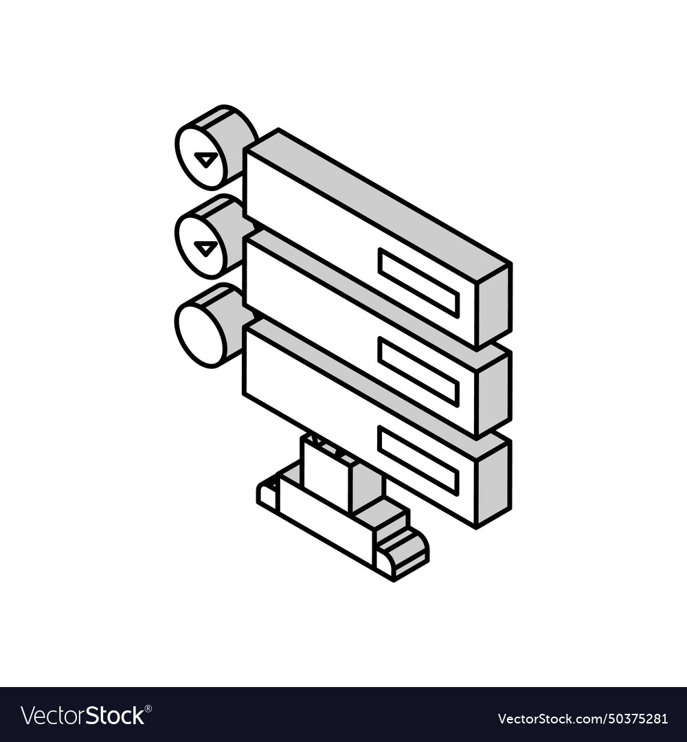Guideline system isometric icon Royalty Free Vector Image