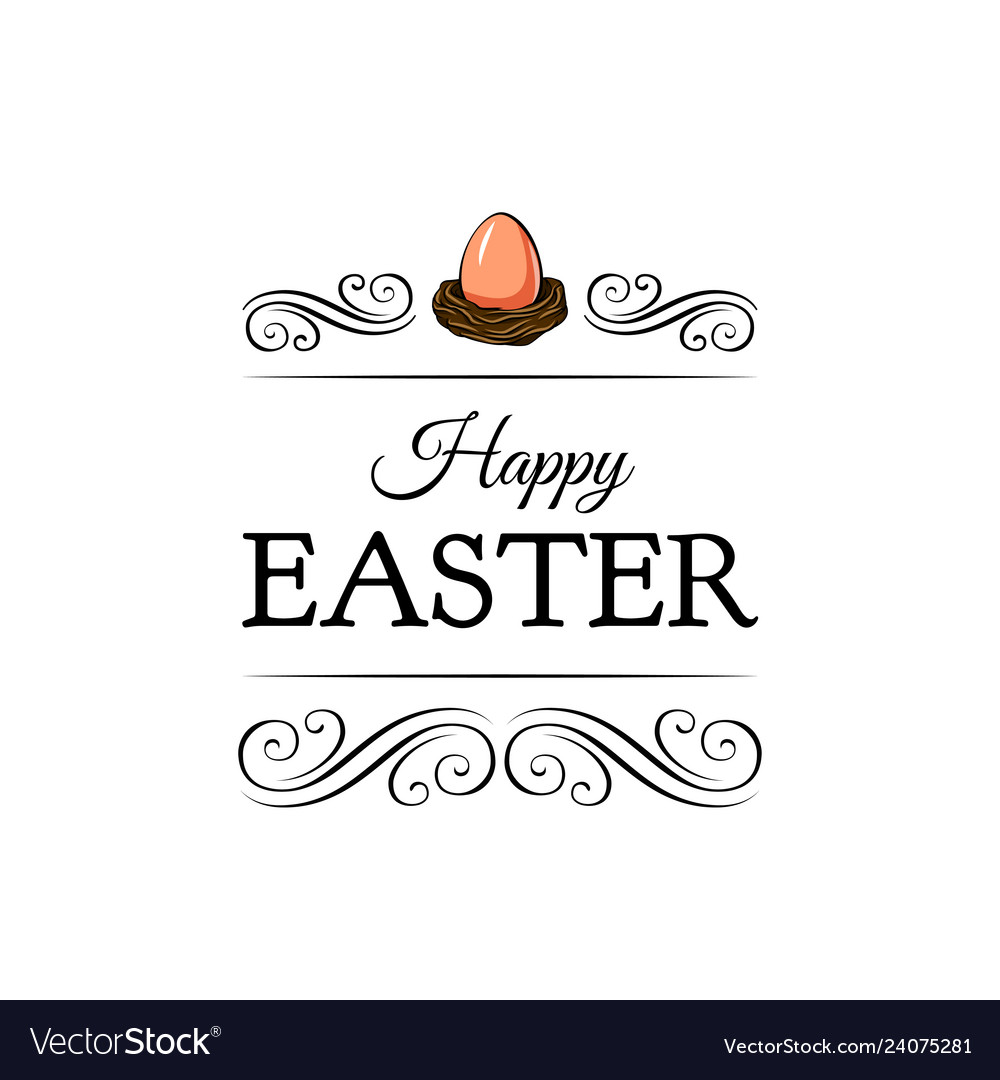 Happy easter label Royalty Free Vector Image - VectorStock