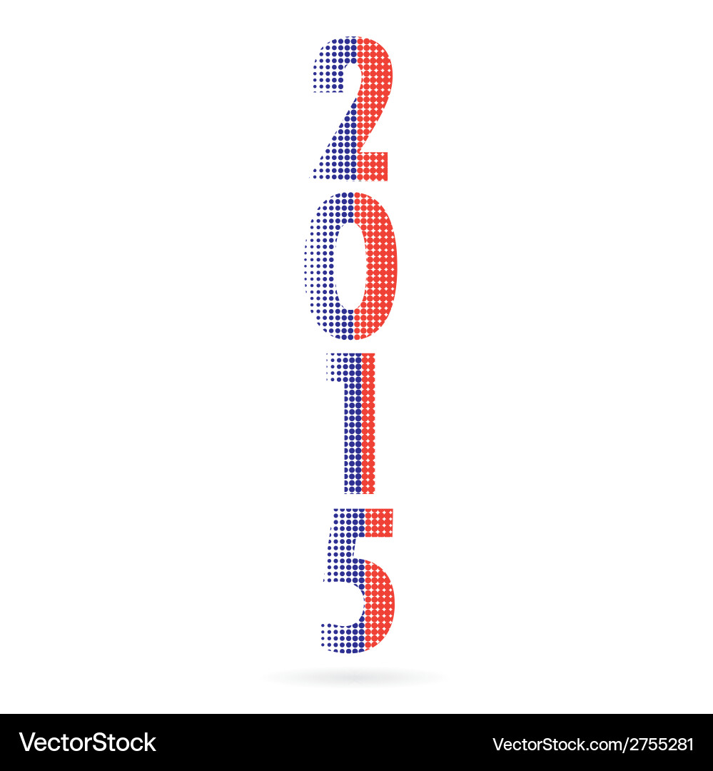 Happy new year 2015 creative greeting card design Vector Image
