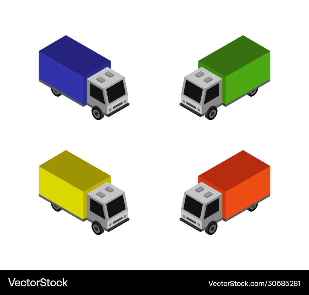 Isometric truck icon in on white background Vector Image