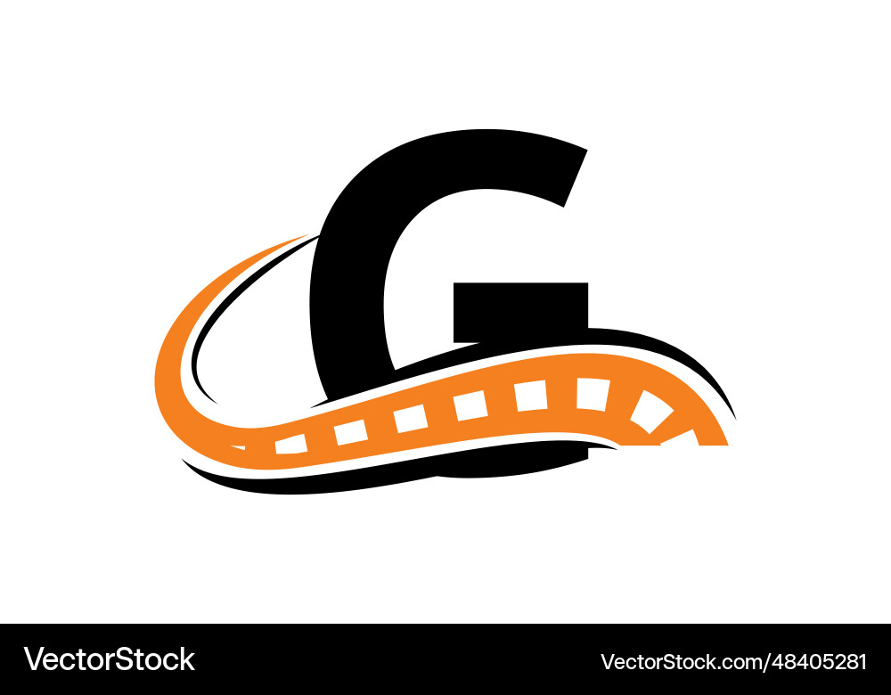 Letter g transport logo for highway Royalty Free Vector