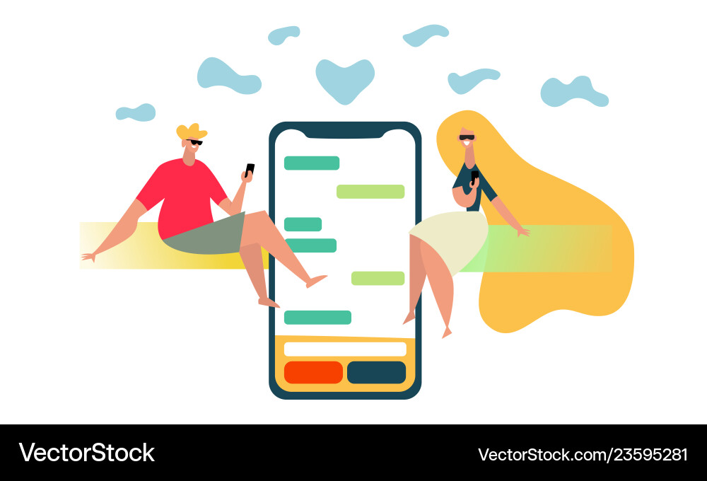 Mobile chat - modern concept of the app Royalty Free Vector