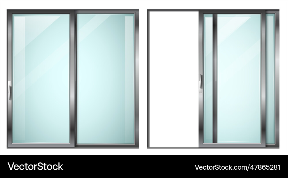 Modern sliding metal gray door Royalty Free Vector Image