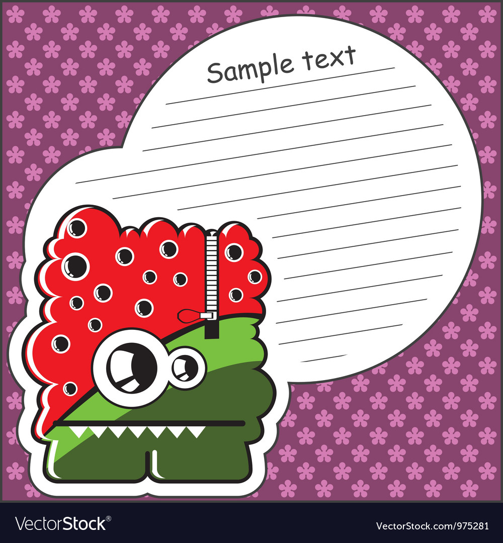 Monster with message cloud Royalty Free Vector Image