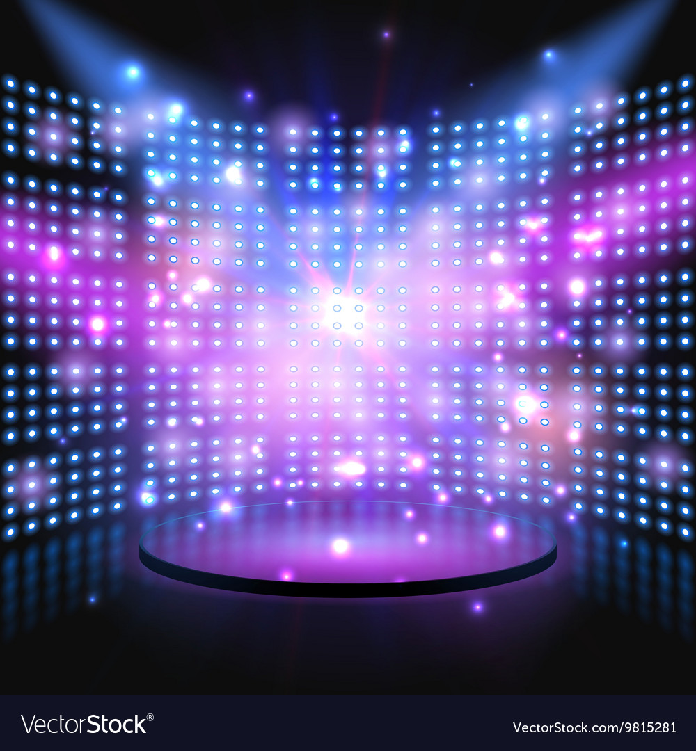 Performance stage with lightbulb glowing backdrop Vector Image