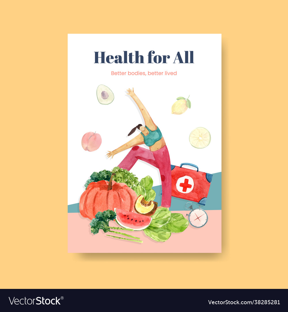 Poster template with world health day concept Vector Image