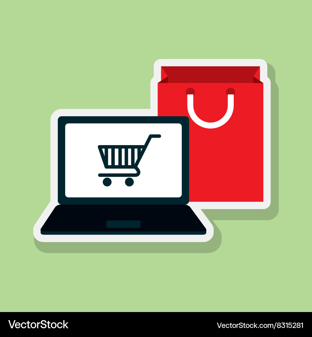 Shopping cart and bag design Royalty Free Vector Image