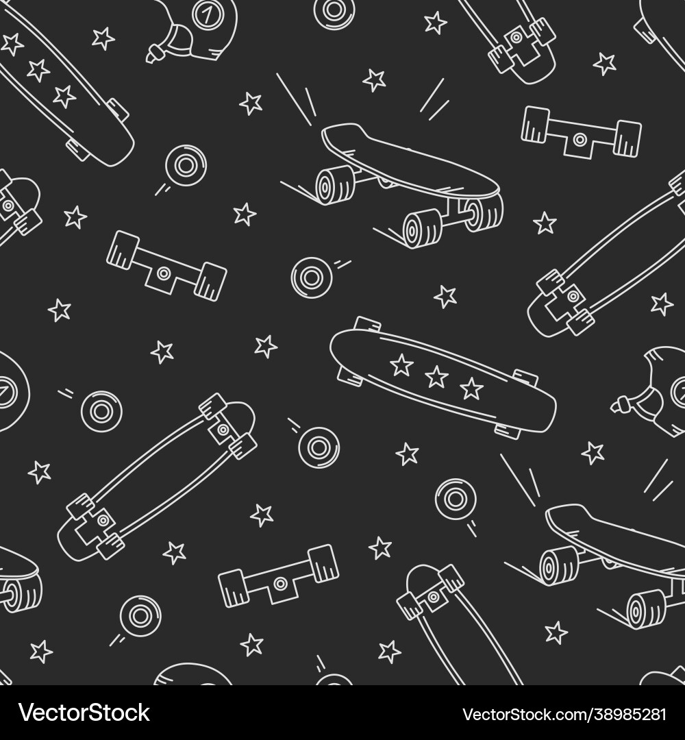 Skateboard and longboards are a seamless pattern Vector Image