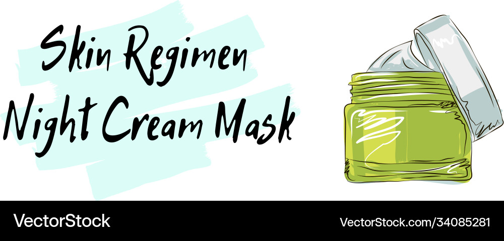 Skin regimen night cream mask Royalty Free Vector Image
