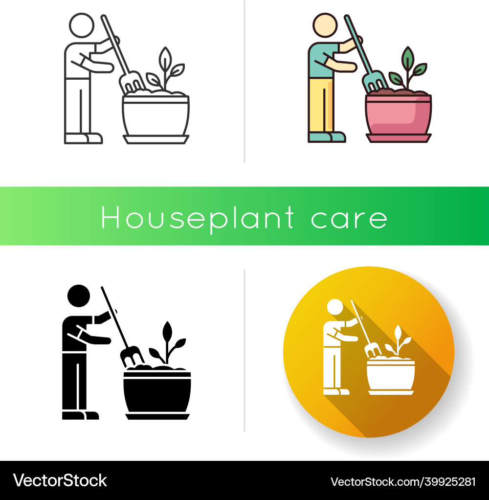 Soil fluffing icon plowing ploughing earth Vector Image