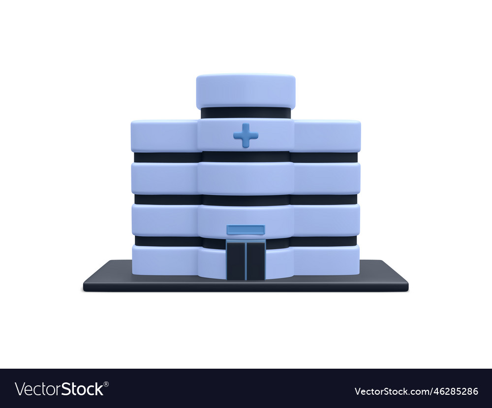 3d realistic hospital building isolated on white Vector Image