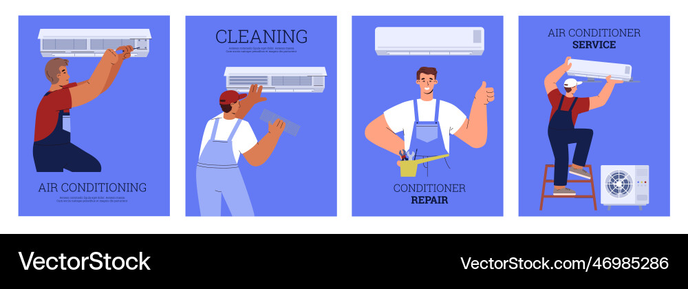Air conditioner maintenance service advertising Vector Image