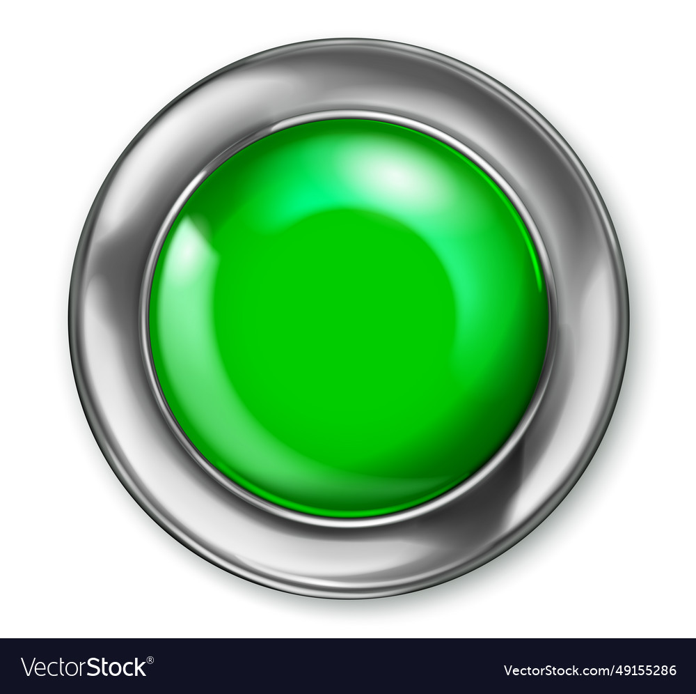 Big button with metallic border Royalty Free Vector Image