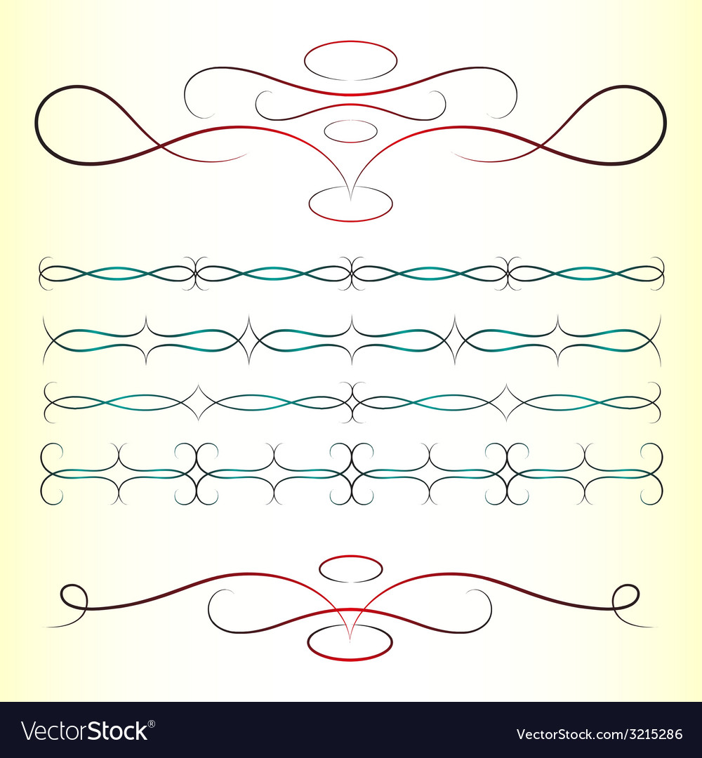 Calligraphic design elements set Royalty Free Vector Image