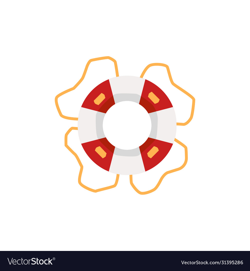 Cartoon lifebuoy ring with ropes rescue buoy Vector Image