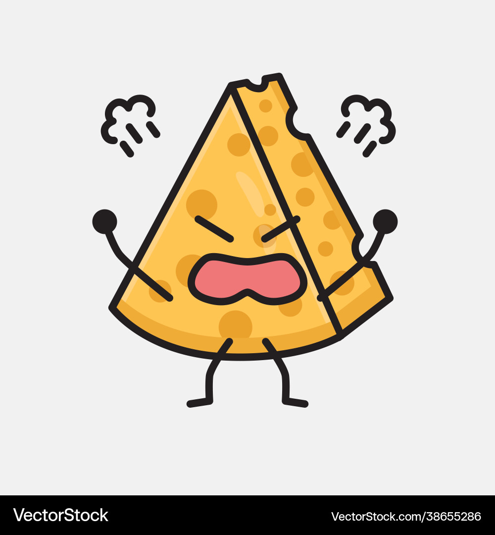 Cheese character with cute face and simple body Vector Image