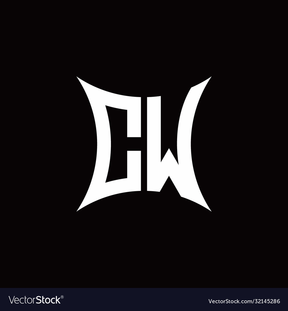 Cw monogram logo with sharped shape design Vector Image