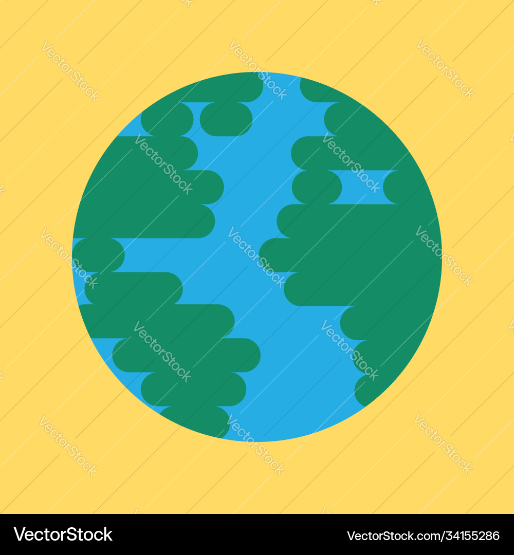 Earth planet sign simple colorful globe icon Vector Image
