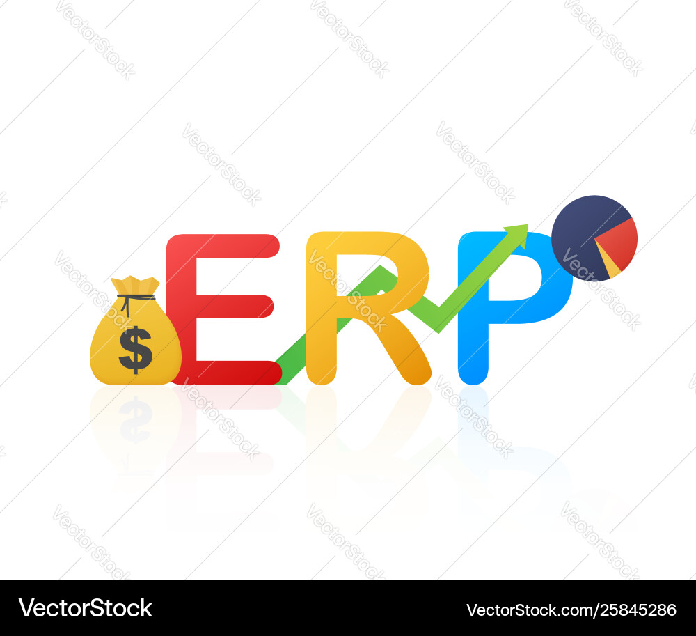 Erp enterprise resource planning productivity and Vector Image