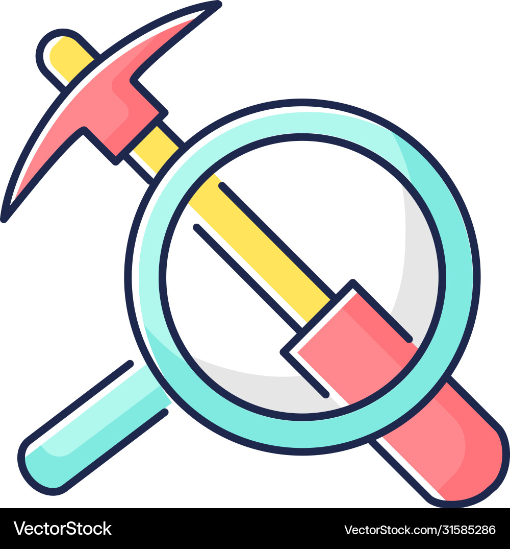 Geology rgb color icon Royalty Free Vector Image
