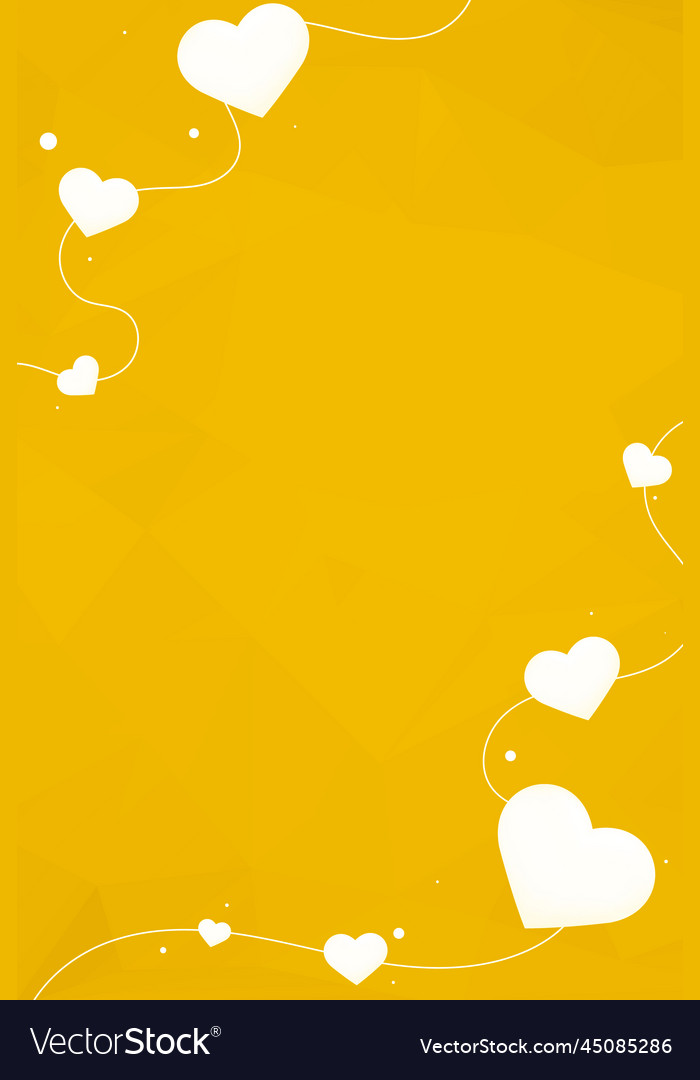 Heart string yellow border frame Royalty Free Vector Image