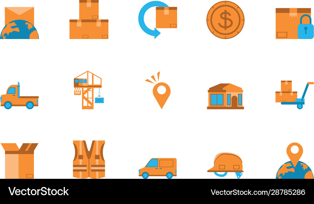 Isolated delivery icon set design Royalty Free Vector Image