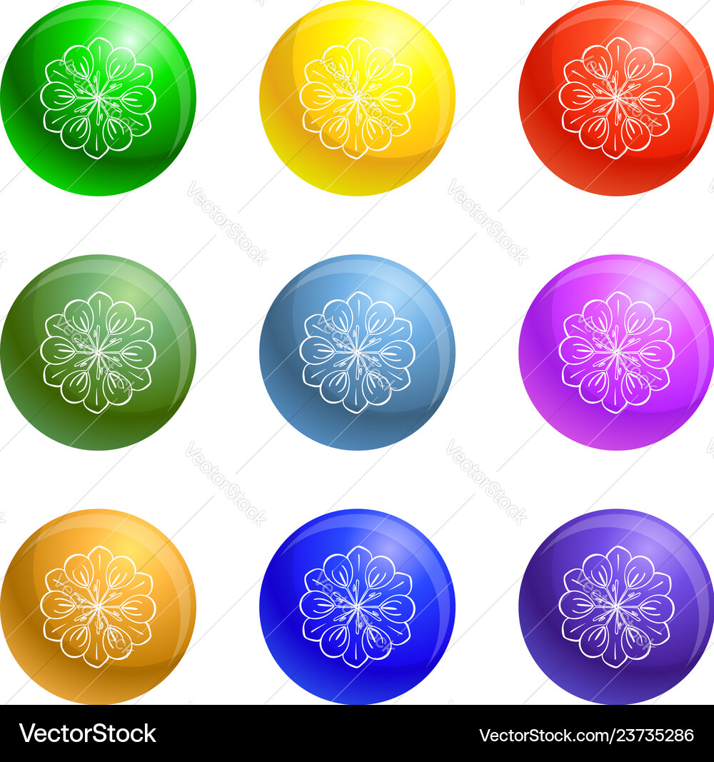 Medicine flower icons set Royalty Free Vector Image
