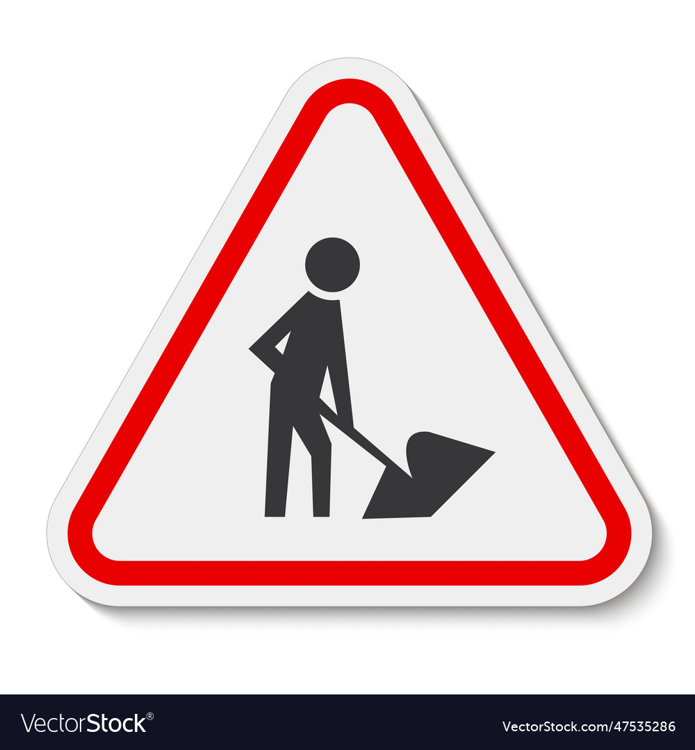 Men at work symbol sign isolate on white Vector Image
