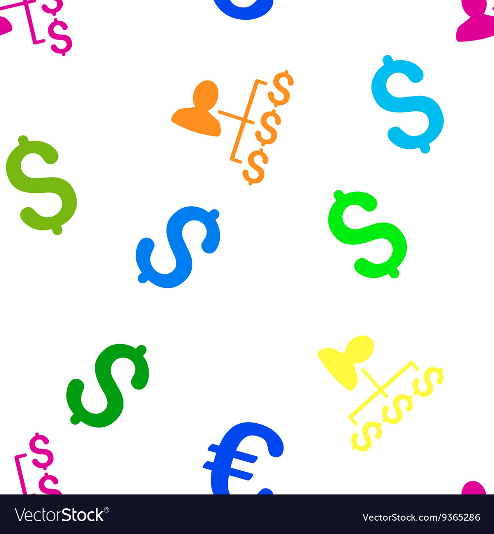 Payer relations flat seamless pattern Royalty Free Vector