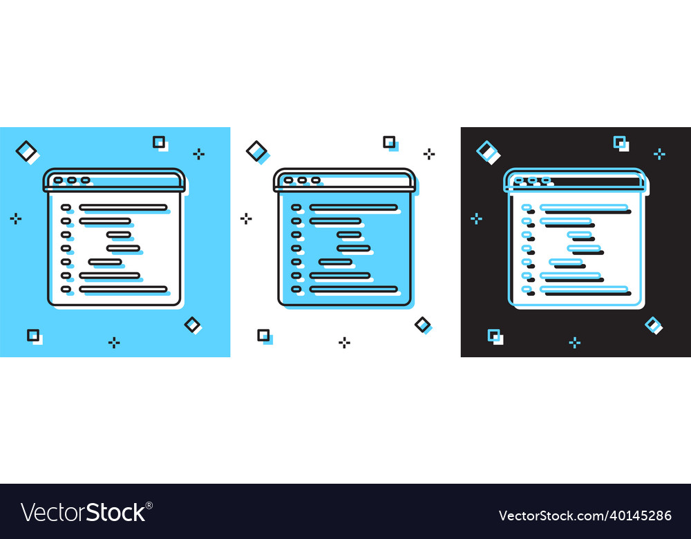 Set browser window icon isolated on blue and white