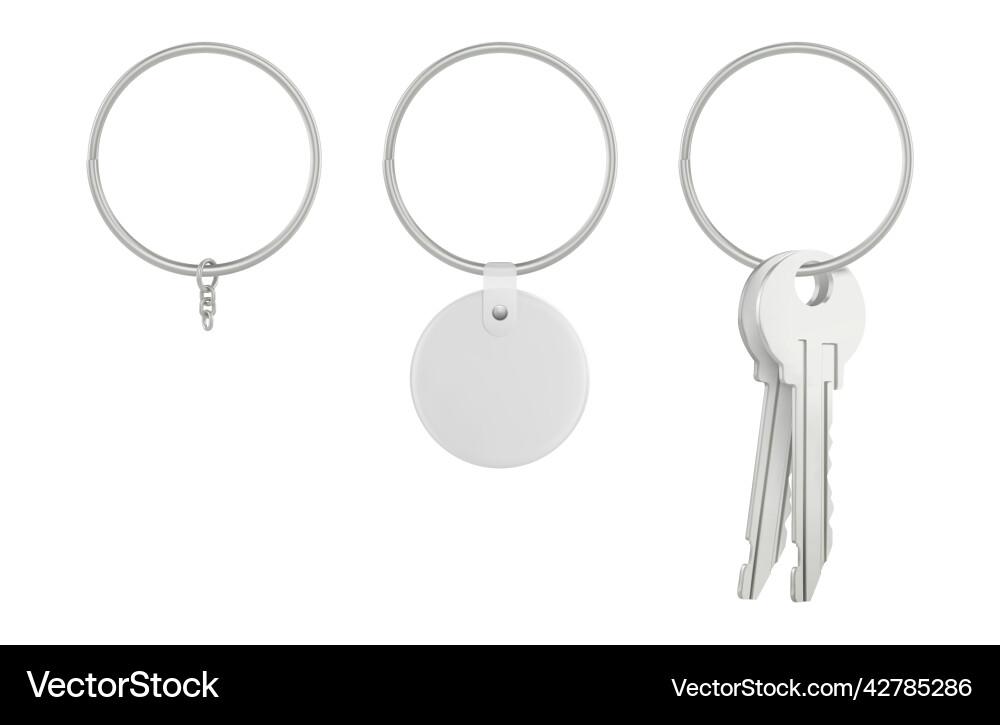 Blank 2d Shape Keyring / Key Chain Templates Clip Art / Clipart Set