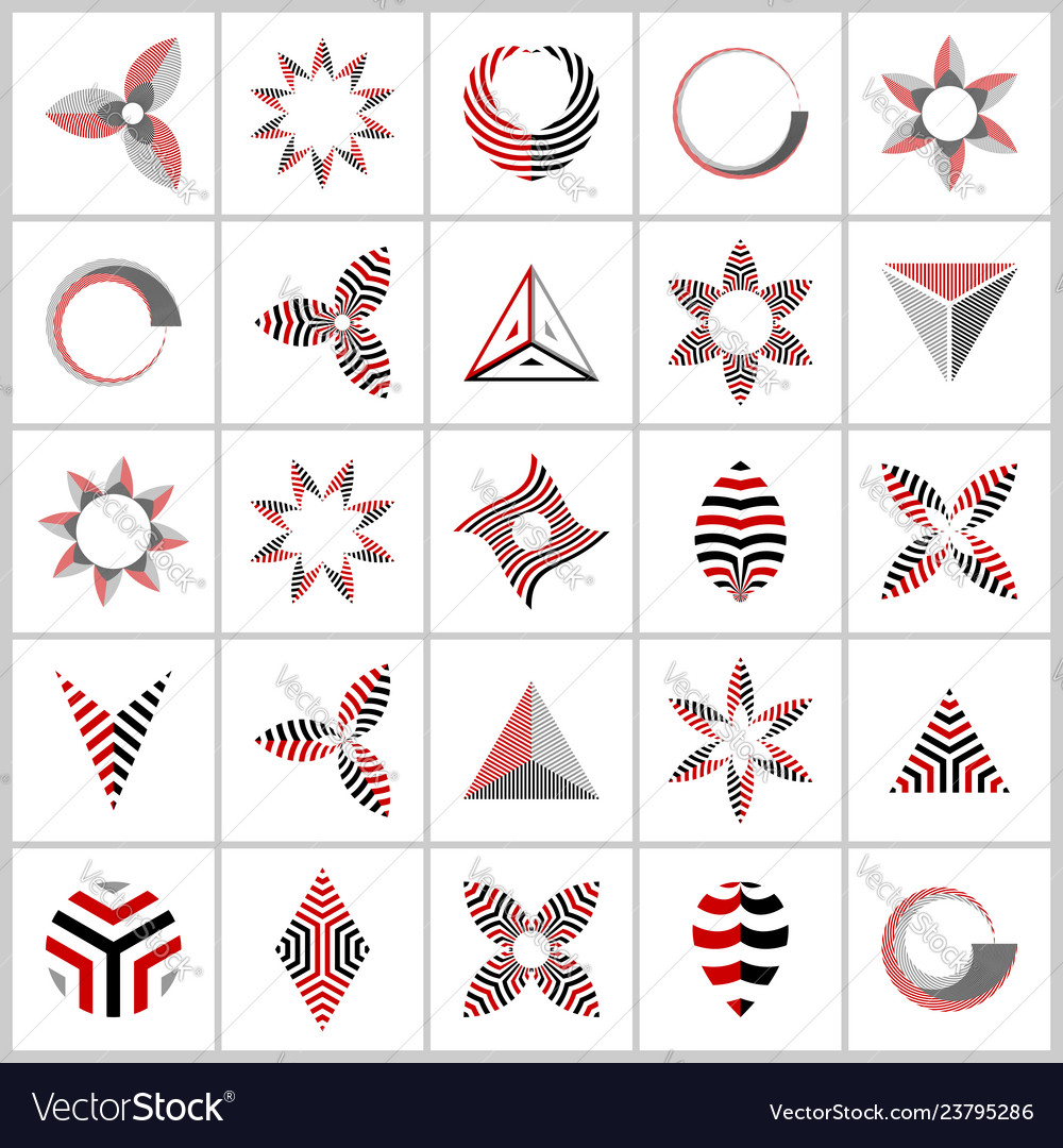 Striped design elements Royalty Free Vector Image