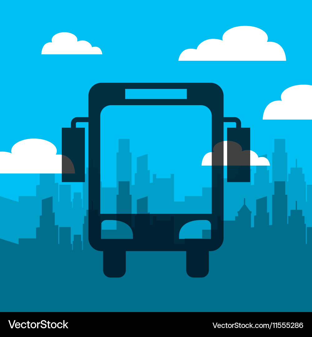 Transport bus vehicle icon Royalty Free Vector Image