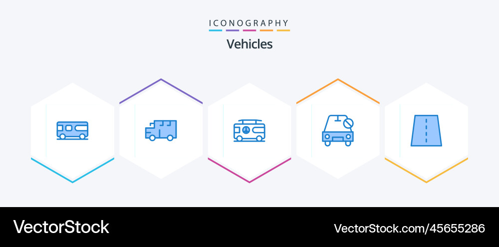 Vehicles 25 blue icon pack including bridge off Vector Image