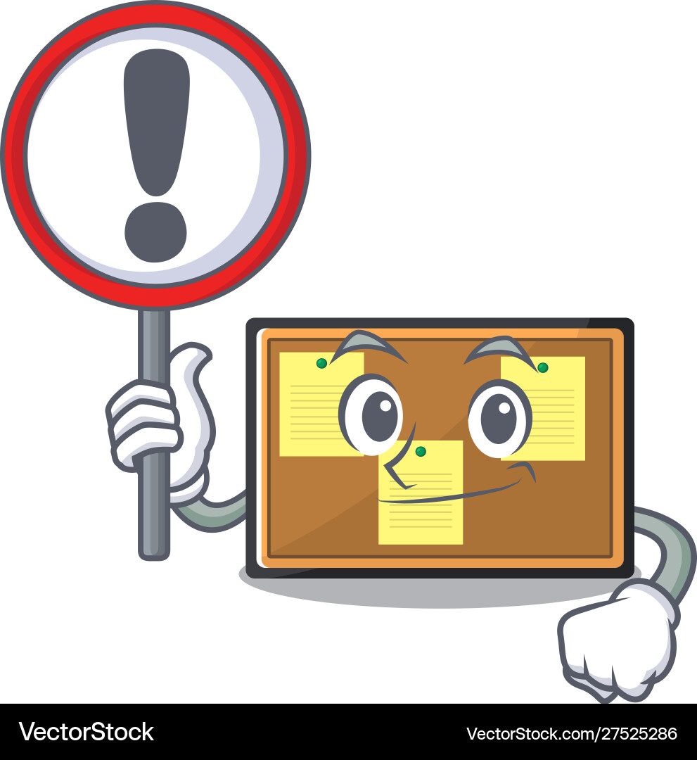 With sign bulletin board cartoon shape Royalty Free Vector