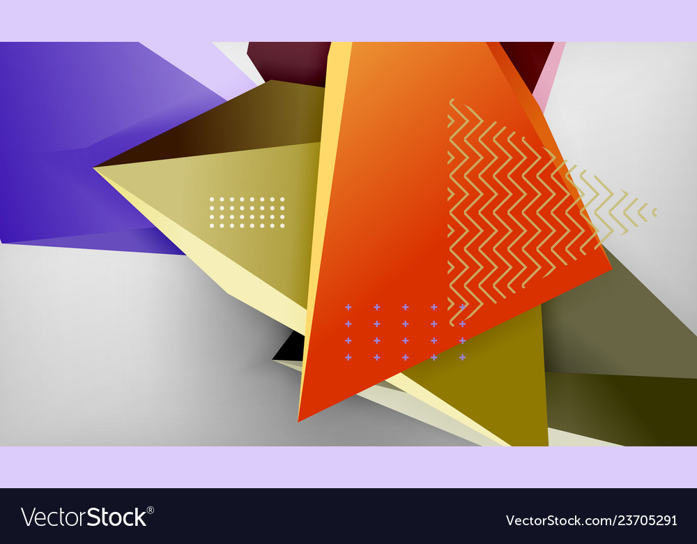 3d triangle geometric background design modern Vector Image