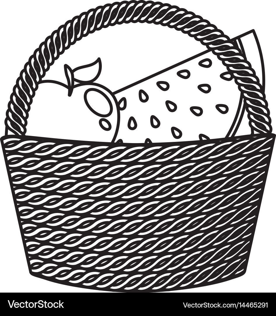 Basket with fresh fruits icon Royalty Free Vector Image