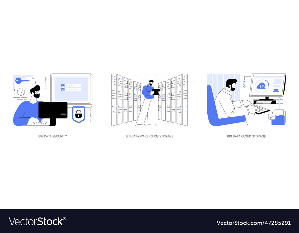 Big data storage abstract concept Royalty Free Vector Image