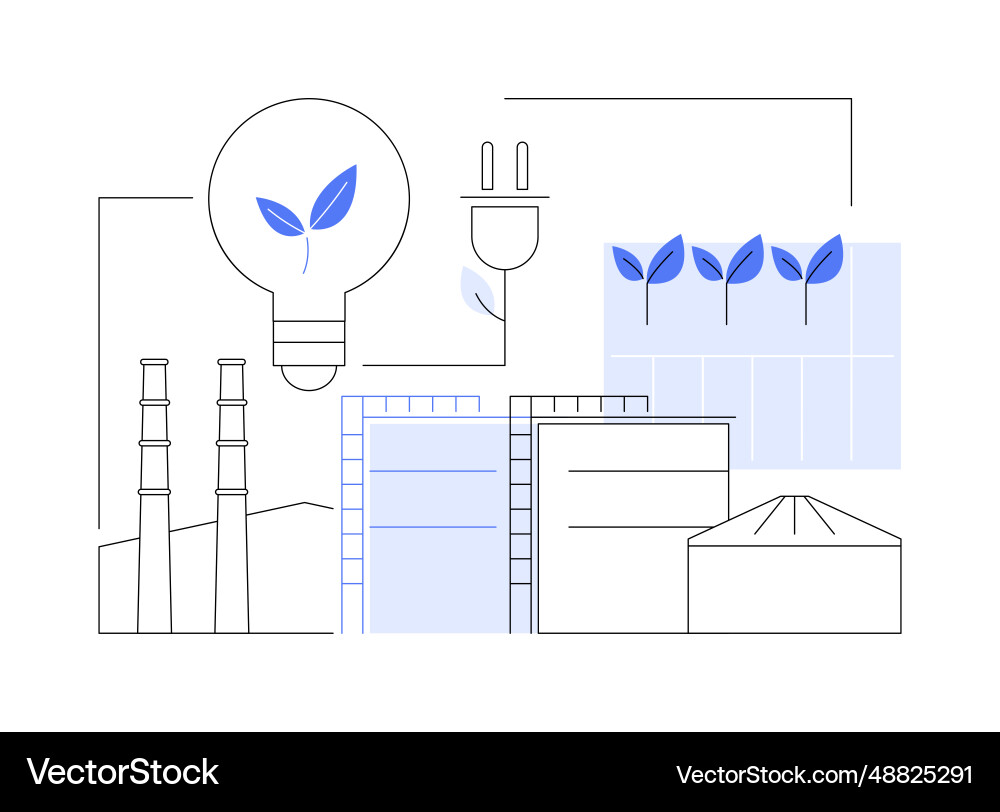 Biomass energy plant abstract concept Royalty Free Vector