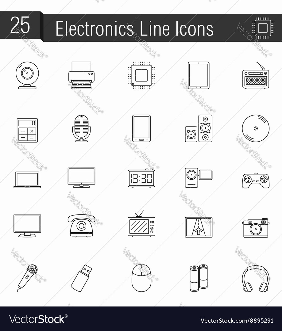 Electronics icons Royalty Free Vector Image - VectorStock