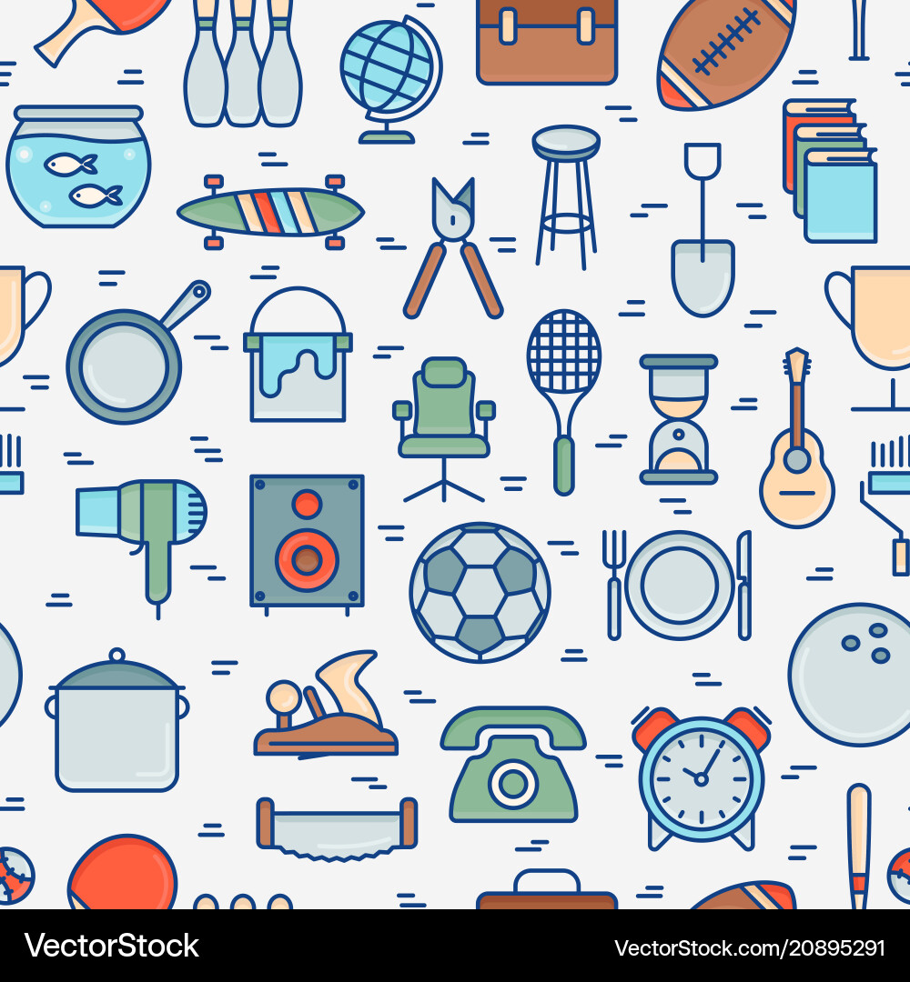Garage sale or flea market seamless pattern Vector Image
