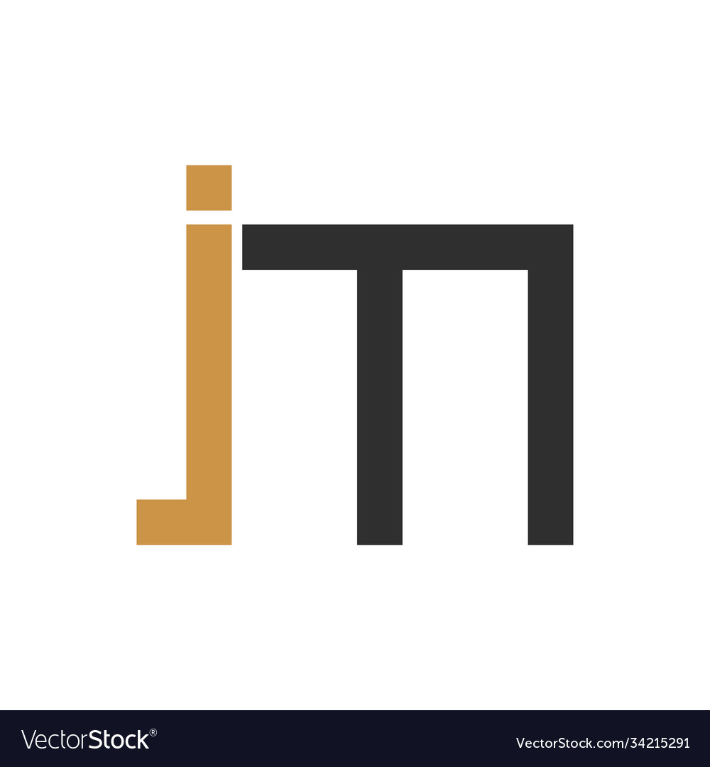 Initial letter jm logo or mj design Royalty Free Vector