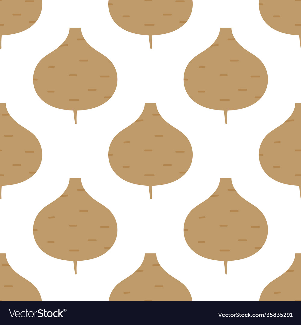 Jicama root vegetables seamless pattern Royalty Free Vector