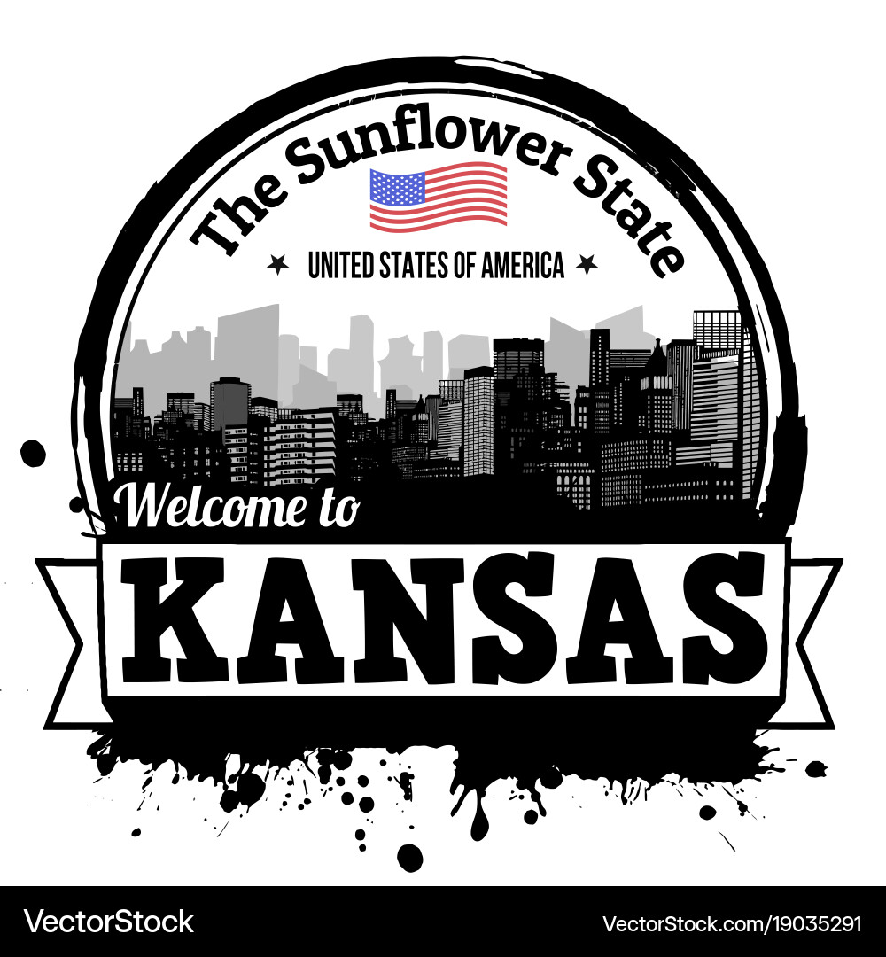 Kansas stamp Royalty Free Vector Image - VectorStock