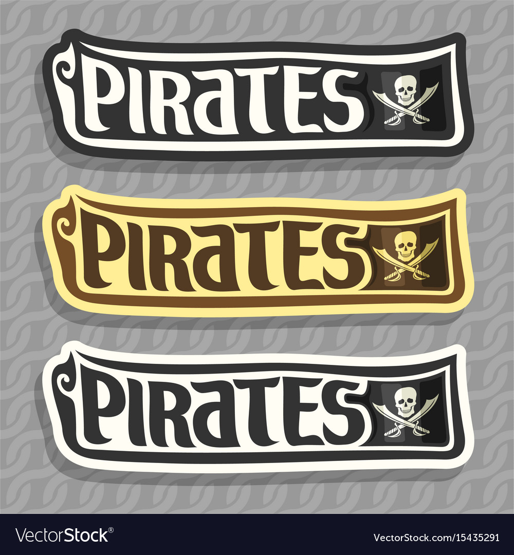 Labels for pirate theme Royalty Free Vector Image