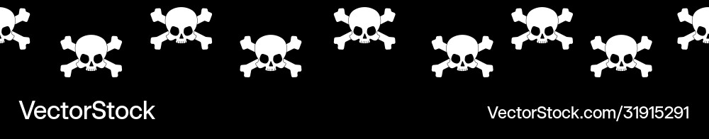 Long web seamless banner with skull and crossbones