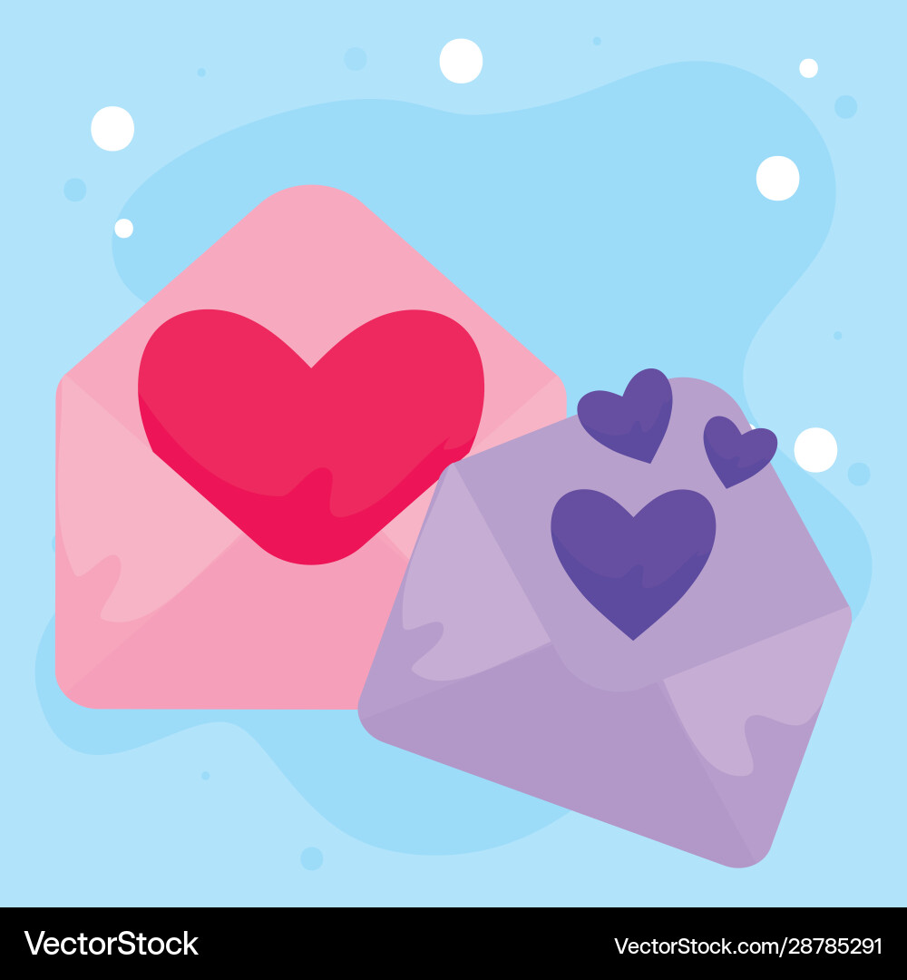 Love cards with hearts design Royalty Free Vector Image