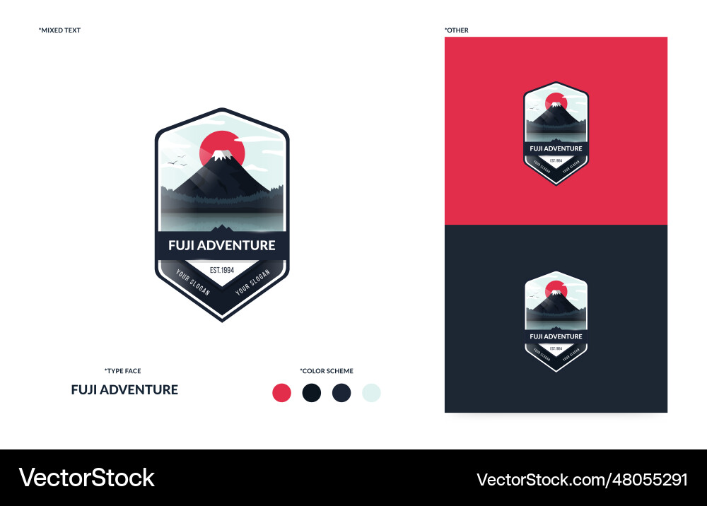 Mount fuji logo template japanese famous Vector Image