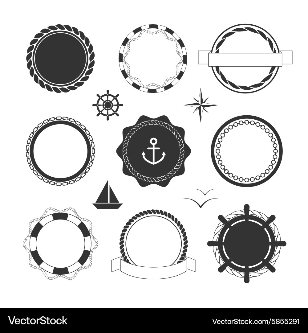 Nautical icons and badges templates Royalty Free Vector